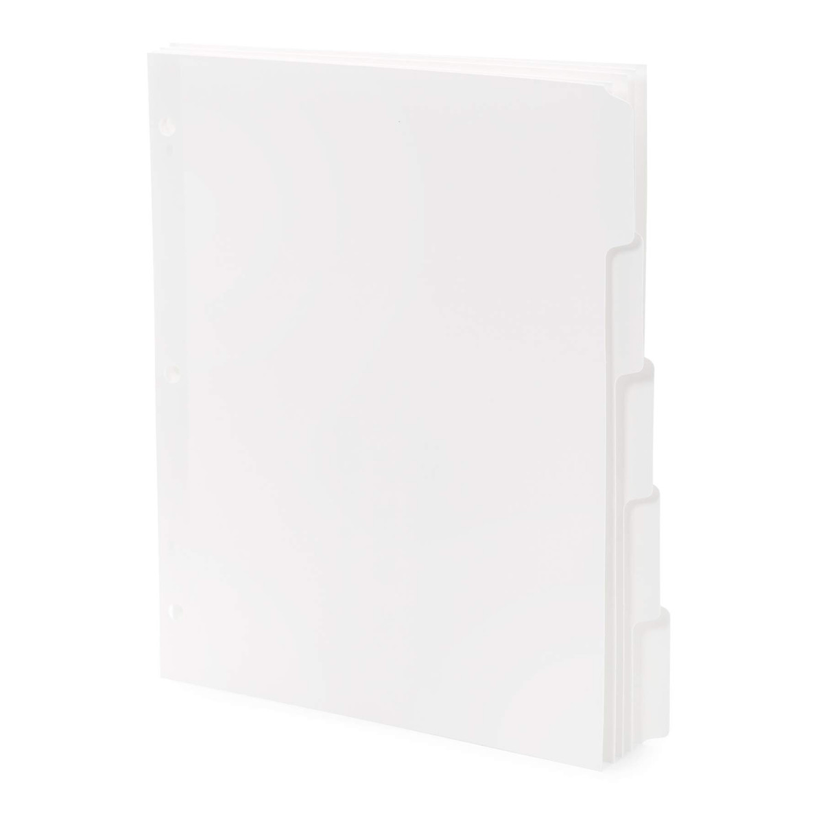 Blue Summit Supplies 3 Ring Binder Dividers with Reinforced Edge, 1/5 Cut Tabs, Letter Size, 3 Hole Punch Section Index Dividers for Binders, White, 100 Page Divider Pack