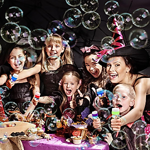 ArtCreativity Halloween Mini Bubble Bottles, Set of 24, Kids’ Bubble Toys with Wands and 2 Ounces of Fluid Each, Halloween Party Favors, Non-Candy Trick or Treat Supplies, 4 Designs