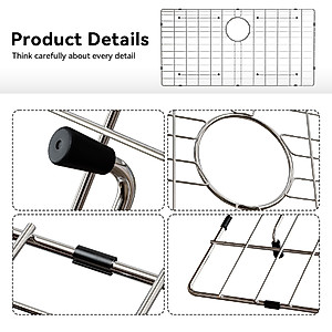 Sink Protector Grid, Sink Grids for Bottom of Kitchen Sink with Corner Radius 3-1/2",27-9/16" x 14-9/16" Sink Protector, Stainless Steel Material (27.7"W x 14.7"D x 1"H)