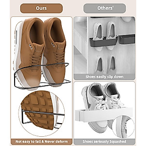 PrimZooty Wall Mounted Shoe Rack 10Pack, with Sticky Hanging Strips, Metal Wall Shoe Storage, Hanging Shoe Organizer for Wall/RV/Door