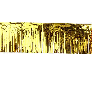 New Years Eve Party Supplies Gold Metallic Tinsel Long Banner Gold Hanging Bunting 4 Pack 12 Inch X 9 Feet Foil Fringe Tinsel Garland Celebrate a Holiday Ceiling Wall Hanging Decorations