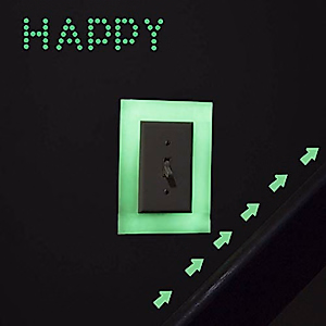 EonBon Glow in The Dark Tape,Luminous Tape 30 Feet x 1 Inch, Removable Waterproof Photo Luminescent Green Glow Tape with 10 Glow Stars, Dots and Arrows, Perfect for Home, Office, Luminous Party