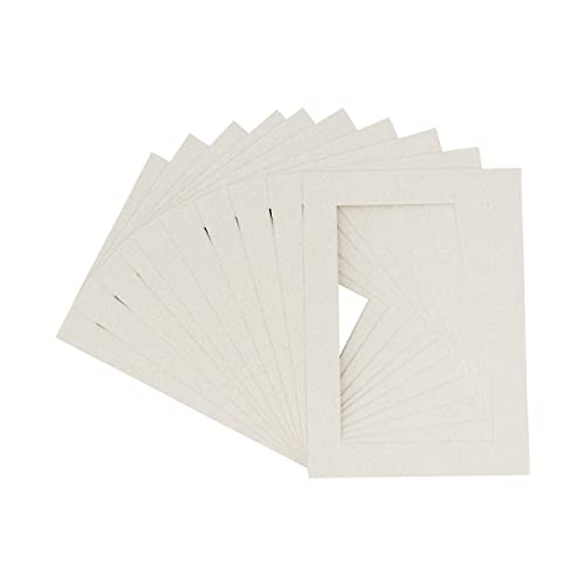 8x10 Mat Bevel Cut for 5.5x8.5 Photos - Acid Free Oyster Shell White Precut Matboard - For Pictures, Photos, Framing - 4-ply Thickness