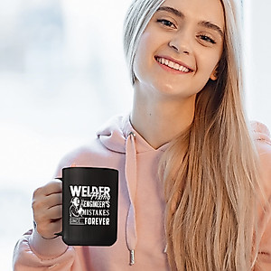 Welder Ceramic Coffee Mugs, Welder Fixing Graphic Mug, Welder Mug Gifts For Friends/Family/Coworkers, Welder Travel Mug Cup 15 Oz.