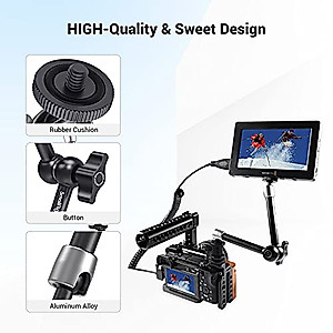 SMALLRIG Articulating Rosette Arm Max 11'' Long with Cold Shoe Mount & Standard 1/4"-20 Threaded Screw Adapter - 1498