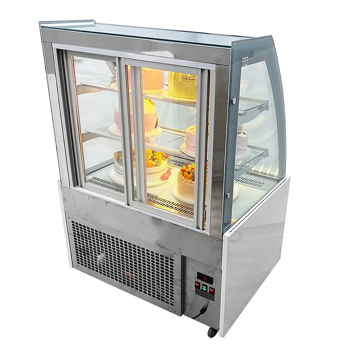 HayWHNKN 48inch Refrigerated Display Case Floor Type Commercial Cake Cooler Showcase Bakery Cabinet Display with Demist Equipment 220v