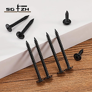 #8 x 1/2" Wood Screw 100Pcs Alloy Steel Standard Thread Truss Head Fast Self Tapping Black Oxide by SG TZH
