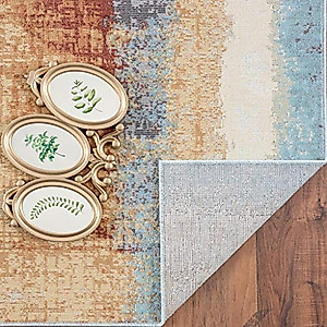 LUXE WEAVERS Aquabury Rustic Distressed Indoor/Outdoor 7654 Multi 5x7 Abstract Area Rug