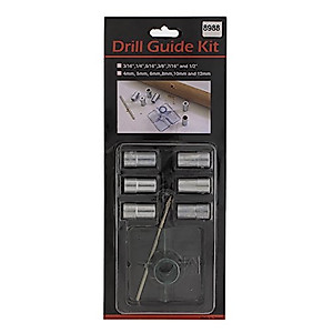 DCT SAE Drill Bit Guide Centering Punch 8-pc Center Drilling Set Kit – 3/16 to 1/2in Bushings, Locating Pin, Guide