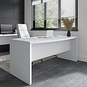 Bush Business Furniture Echo Bow Front Desk, Pure White
