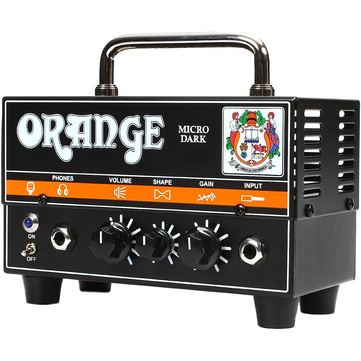 Orange Micro Dark Terror Hybrid Amp Head Mini Stack Combo w/ Cabinet and Speaker Cable, Black