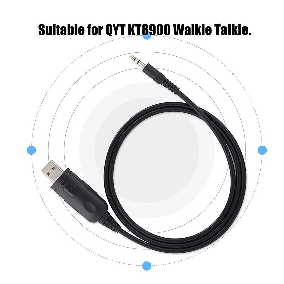 USB Programming Cable Cord with CD Software, Two Way Radio Programming Cable for KT8900 Radio Transceiver