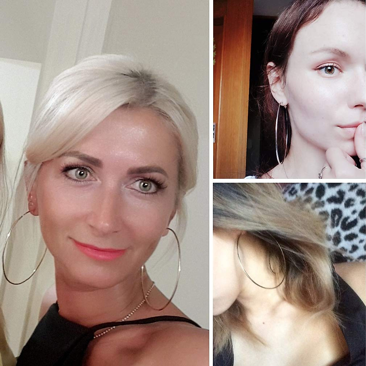 Huge Gold Hoop Earrings for Women - Plated Gold Stainless Steel Hooped Earrings for Women, 70-100mm Large Gold Hoop Earrings