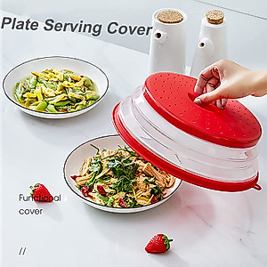 Microwave Cover For Food, Microwave Splatter Cover, Collapsible Microwave Splash Guard Lid and Food Strainer, Bpa Free, 10.5 Inch, Grey