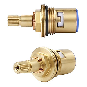 Faucet Ceramic Cartridge Valve, G1/2" Brass Tap Ceramic Disc Cartridges Replacement for Hot Cold Water (Type F1- H49mm)