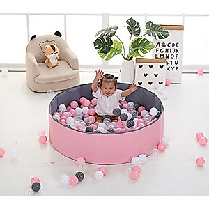 LimitlessFunN Kids Ball Pit Foldable Double Layer Oxford Cloth Play Ball Pool with Storage Bag (Balls Not Included) Playpen for Baby Toddlers (32 Inch, Small, Pink)