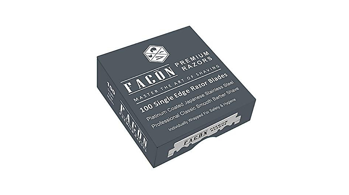 Facón Platinum Japanese Razor Blades for Barbers - 200+ Shaves