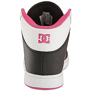 DC Women's Manteca 4 High Top Skate Shoe, Black/White/Pink, 7.5