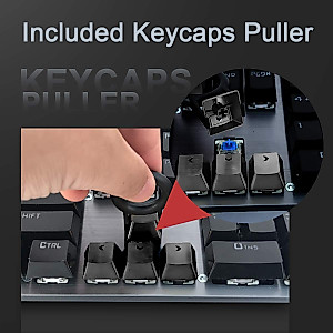 Fitlink FPS & MOBA Gaming Keycaps, Durable Stainless Steel Metal Keycap with Key Puller for Mechanical Keyboard Cherry Mx Switch (WASD+Direction Keys,Blue)