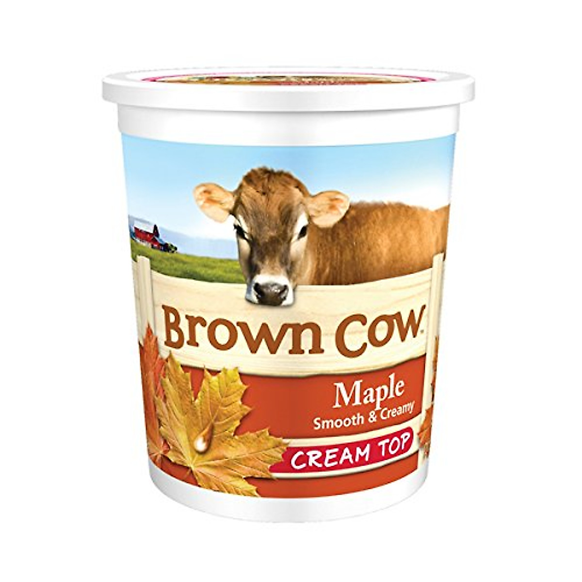 Brown Cow Cream Top Yogurt, Maple, 32 Ounce (Pack of 6)