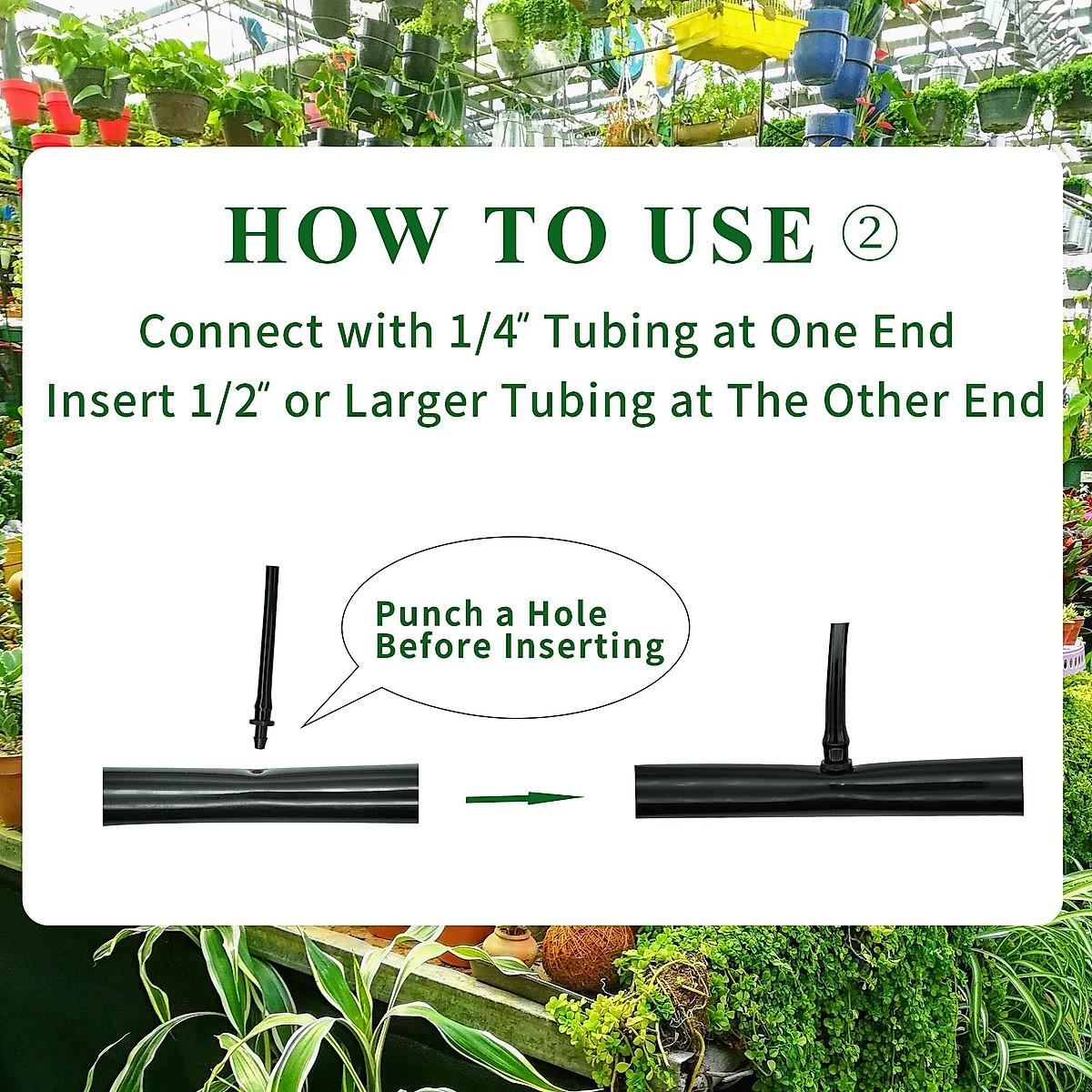 Yeedoox 100-Pack 1/4 inch Drip Irrigation Barbed Connectors Fittings for Garden Watering System Tubing, Sprinkler drip Line Coupling Parts
