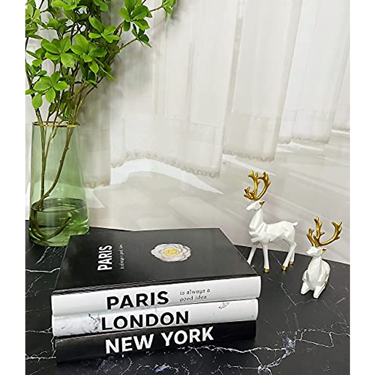 3 Pieces Fashion Decorative Book,Hardcover Modern Decorative Book Stack,Fashion Design Book Set,Display Books for Coffee Tables/Shelves(Paris/New York/London)