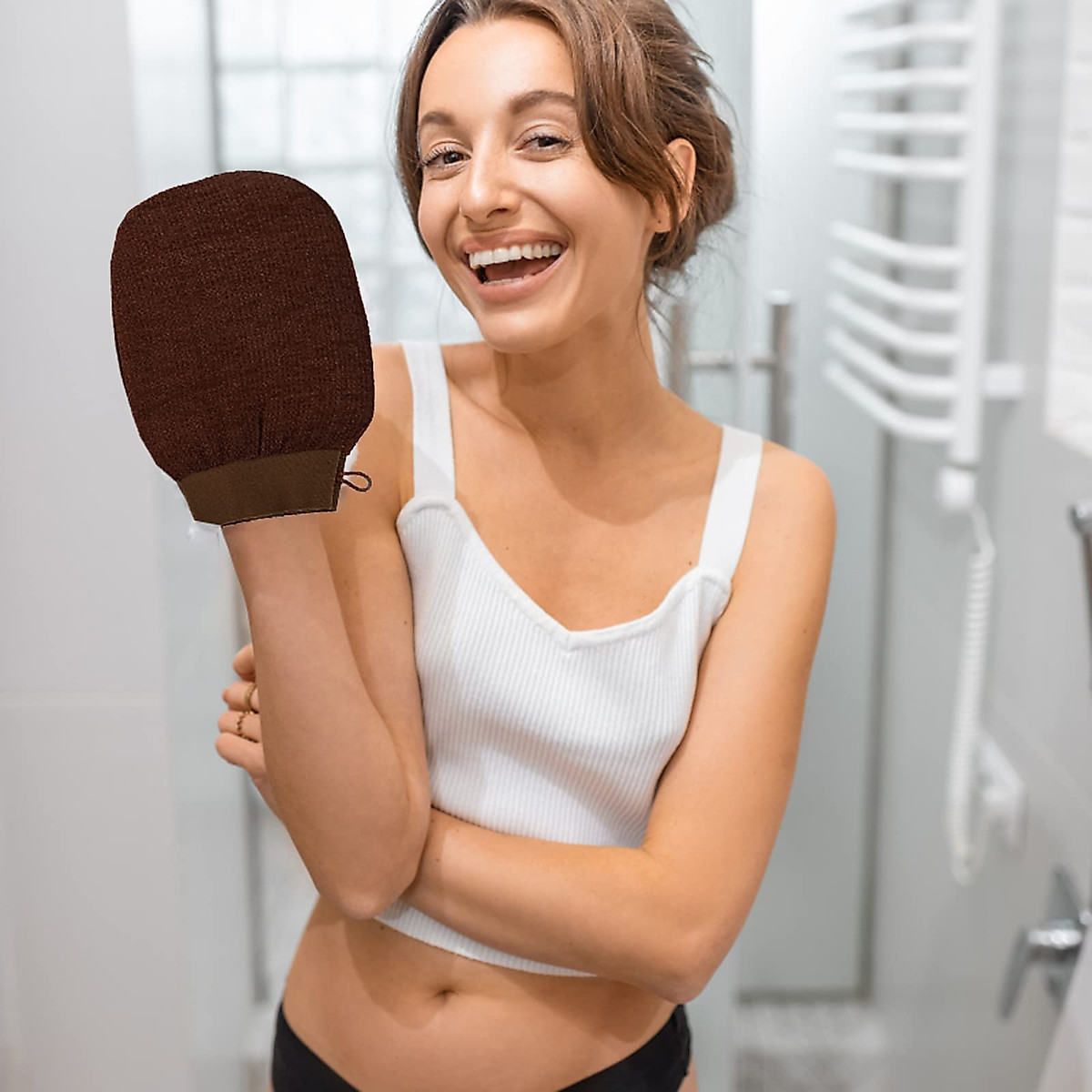 TOPZEA 8 Pack Exfoliating Glove, Body Scrub Korean Exfoliating Mitt Exfoliating Scrub Washingcloth Dead Skin Remover for Body, Exfoliation, Keratosis Pilaris