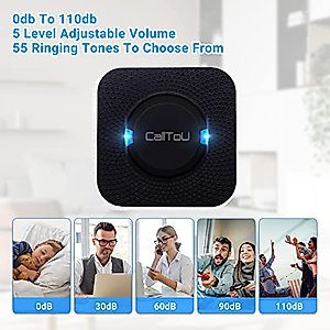 CallToU Wireless Caregiver Call Button Ederly Monitoring Alert Systems for Seniors 1 Plugin Receiver 2 Waterproof Transmitters