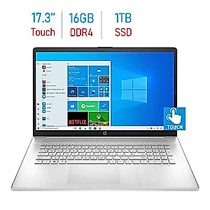 HP 17.3" Diagonal HD+ Touchscreen Display, AMD Ryzen 3 3250u, 16GB DDR4, 1TB SSD, AMD Radeon Graphics, HD Webcam, WiFi 6, HDMI, Bluetooth, 1-Year 365 Office, W10 Home, Mazepoly Accessories