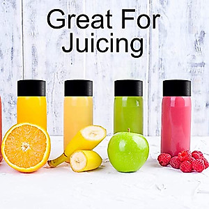 Upper Midland Products 10oz Empty Plastic Sensory Bottles With Black Lids, 14 Pk Round Clear Plastic Water Bottles BPA Free for Tea Juice Smoothie Water Milk