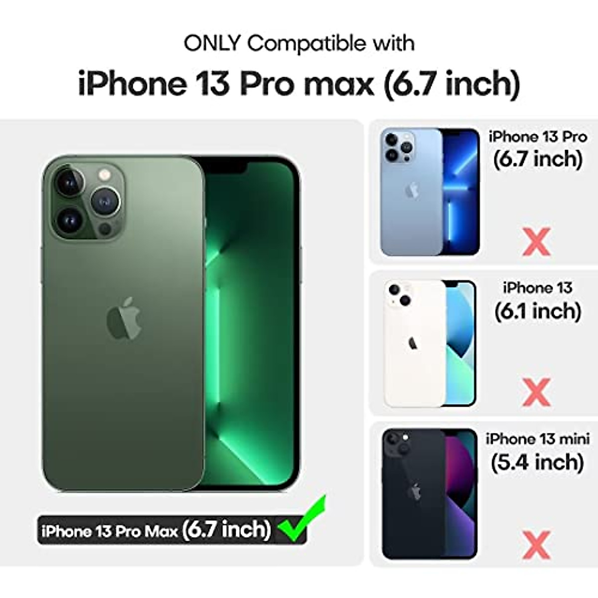 TOCOL 5 in 1 for iPhone 13 Pro Max Case, with 2 Pack Screen Protector + 2 Pack Camera Protector, Liquid Silicone [Anti-Scratch], Alpine Green