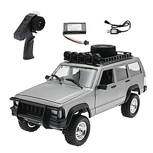 The perseids RC Car Remote Control Truck RC Rock Crawler 1:12 2.4G 4WD Off-Road High-Speed Vehicle Minitary Truck Electric Hobby Grade RTR Toy for Kids Over 14 and Adults (MN-99S(Gray))