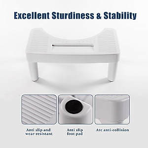 6.7 Inch Toilet Stool for Bathroom,Non-Slip Potty Stool for Pooping,Toilet Step Stool for Adults/Seniors/Kids