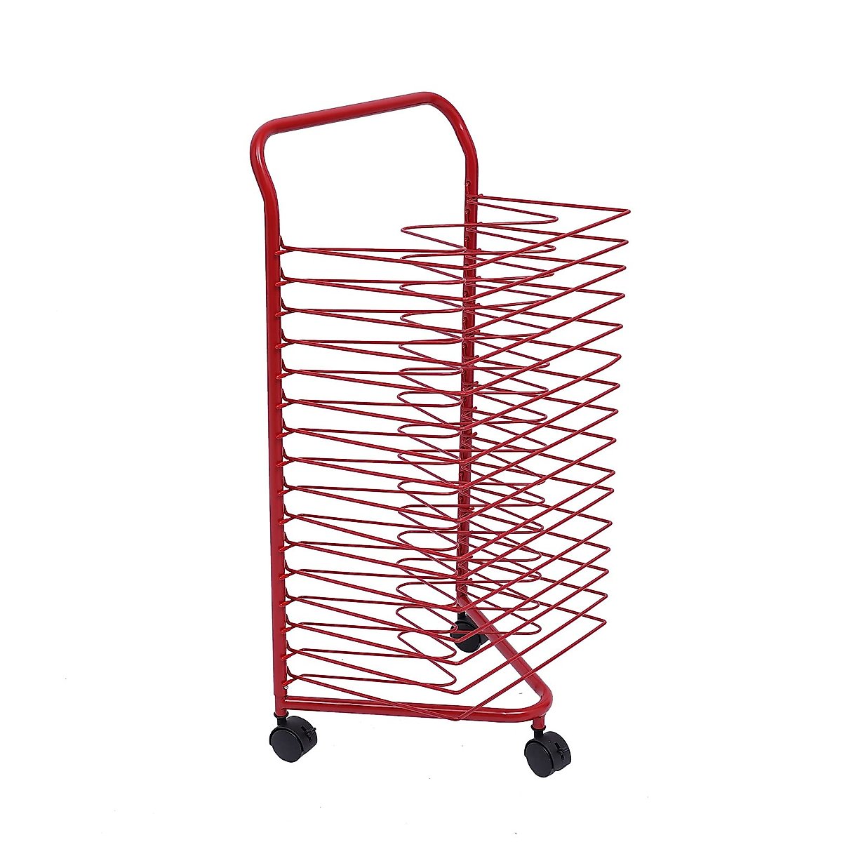 Fermoirper Art Drying Rack - Sturdy Paint Drying Rack with 16 Shelves Ideal for Prolific Painters Suitable for Home Classroom Studio and More A2 A3 A4 Size Compatible Easy to Move with Wheels