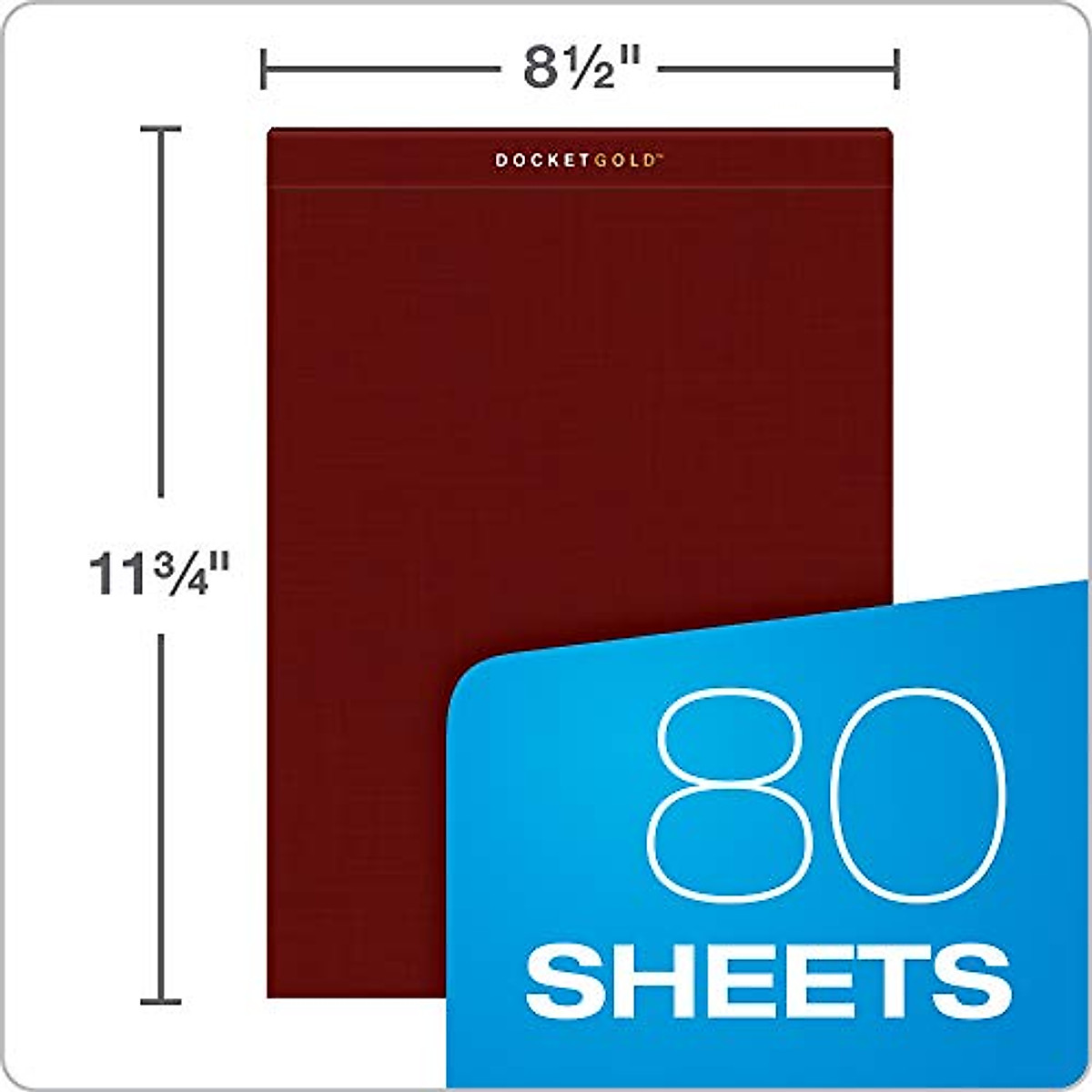 TOPS Docket Gold Graph Pads, 8-1/2" x 11-3/4", 4 x 4 Graph with Narrow Rule Back, Burgundy Cover, 80 Sheets (63752),White