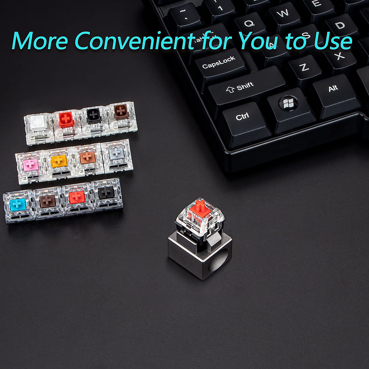 New Fashion Kingdom Metal Switch Opener Mechanical Keyboard Keycaps Lubricate Aluminum for Kailh - Gray