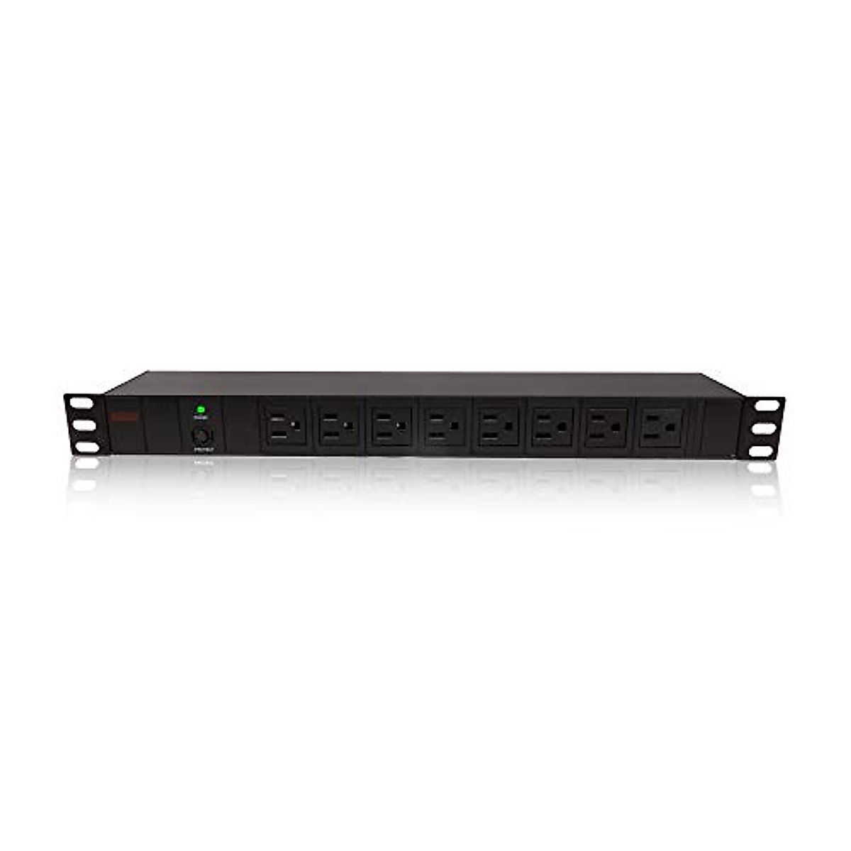 Maruson Basic PDU, 8 5-15R Outlets, 120V / 15A, 5-15P, 19" 1U Horizontal Rackmount Power Distribution Unit, 10 ft Cord, UL Certified & RoHS Compliant, for Server Racks and Networking, PDU-R1508