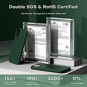 TOCOL 5 in 1 for iPhone 13 Case, with 2 Pack Screen Protector + 2 Pack Camera Lens Protector, Liquid Silicone Phone Case for iPhone 13, Alpine Green