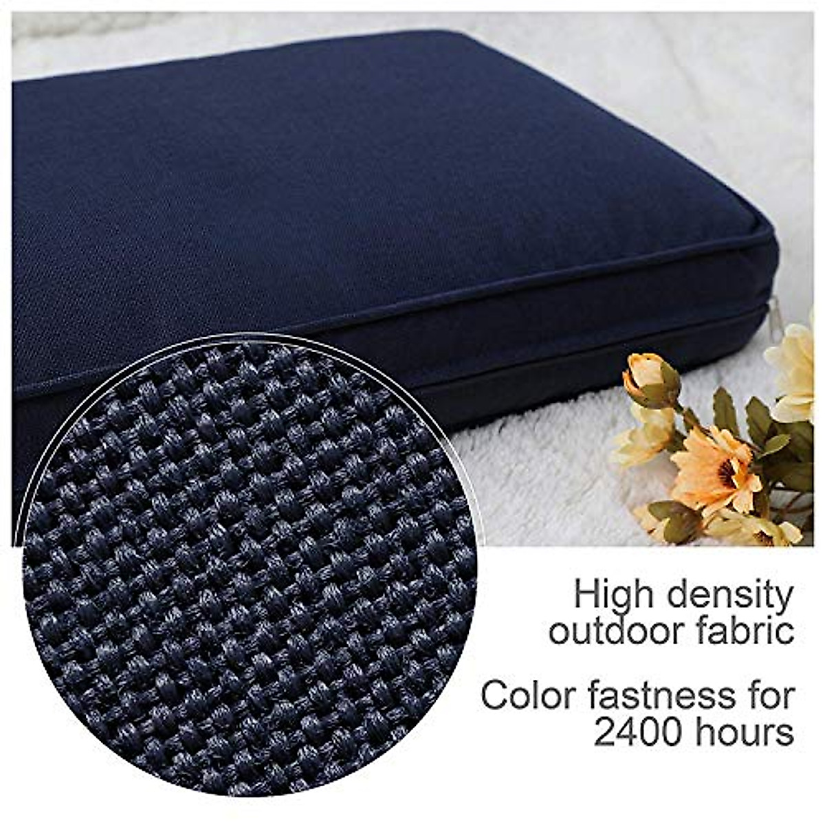 PHI VILLA 4 Piece Patio Sectional Furniture Outdoor Sofa Set with Cushion Box Storage - Navy Blue