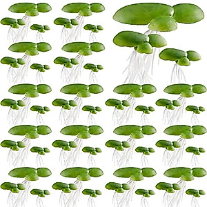 PAGOW 54pcs Floating Aquarium Plants, Plastic Fake Duckweed, Artificial Floating Plant for Aquarium(1.57x1.73inch / 40x44mm, 0.86x0.86inch/22mmx22mm, 0.59x0.59inch/15x15mm)