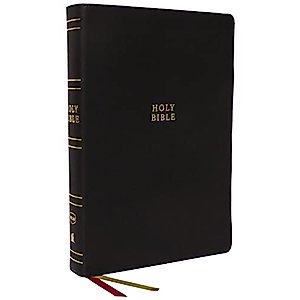 NKJV Holy Bible, Super Giant Print Reference Bible, Black Genuine Leather, 43,000 Cross References, Red Letter, Comfort Print: New King James Version