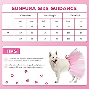 2 Pcs Pink Dog Tutu for Large Medium Small Dogs Tutu Skirt Tulle Ballerina for Puppy Dog Cute Birthday Dresses Costume for Dogs Cats Pets Dress Supplies(11.81 Inch-35.43 Inch)
