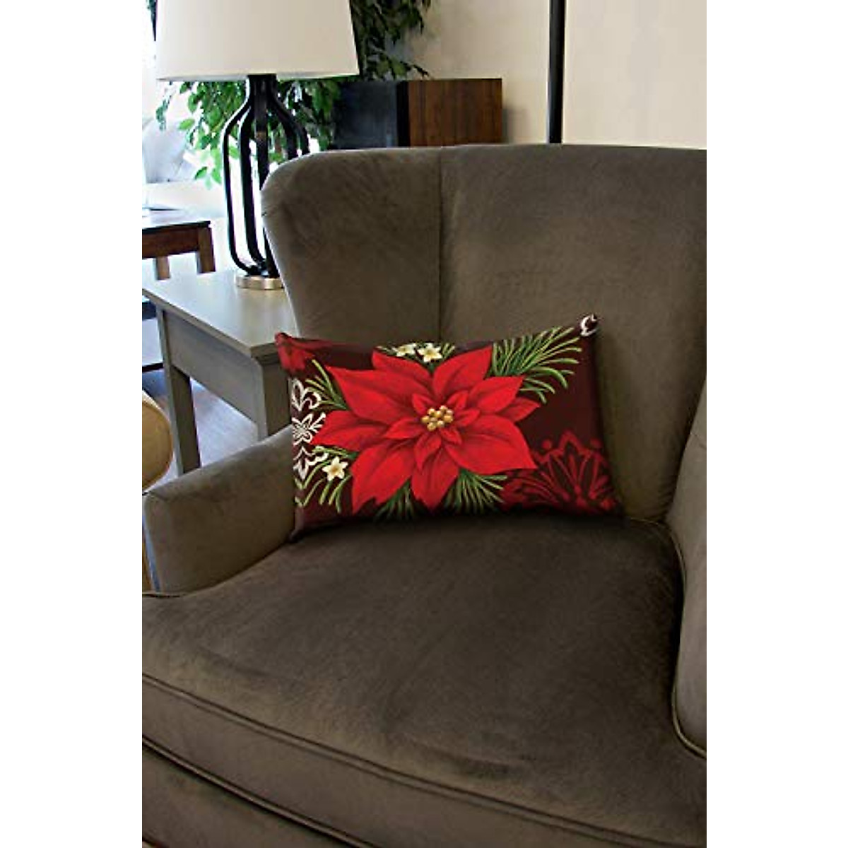Toland Home Garden Red Damask 12 x 19 Inch Indoor, Pillow Case Only (2-Pack)