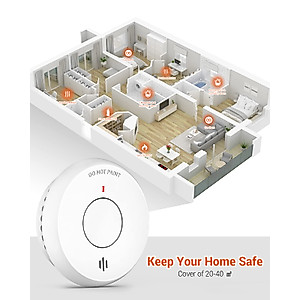 Jemay Wireless Interconnected Smoke Detectors, Fire Alarm with 820 ft Transmission Range, Smoke Alarm 10 Year Lithium Battery Operated, Fire Detector with Silence/Low Battery Signal,8 Pack