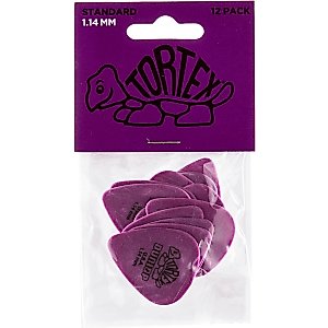 Dunlop Tortex Standard 1.14mm Purple Guitar Pick, 12 Pack