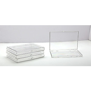 Clear Hinged Plastic Box 6" L x 4" W x 1/2" H - 4 Pieces Per Pack