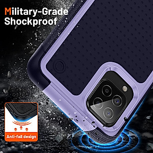 Jeylly for Samsung Galaxy A12 Case, Samsung A12 Phone Case with Screen Protector [2 Pack], Heavy-Duty Tough Rugged Slim Shockproof Protective Case for Samsung Galaxy A12/M12, Light Purple