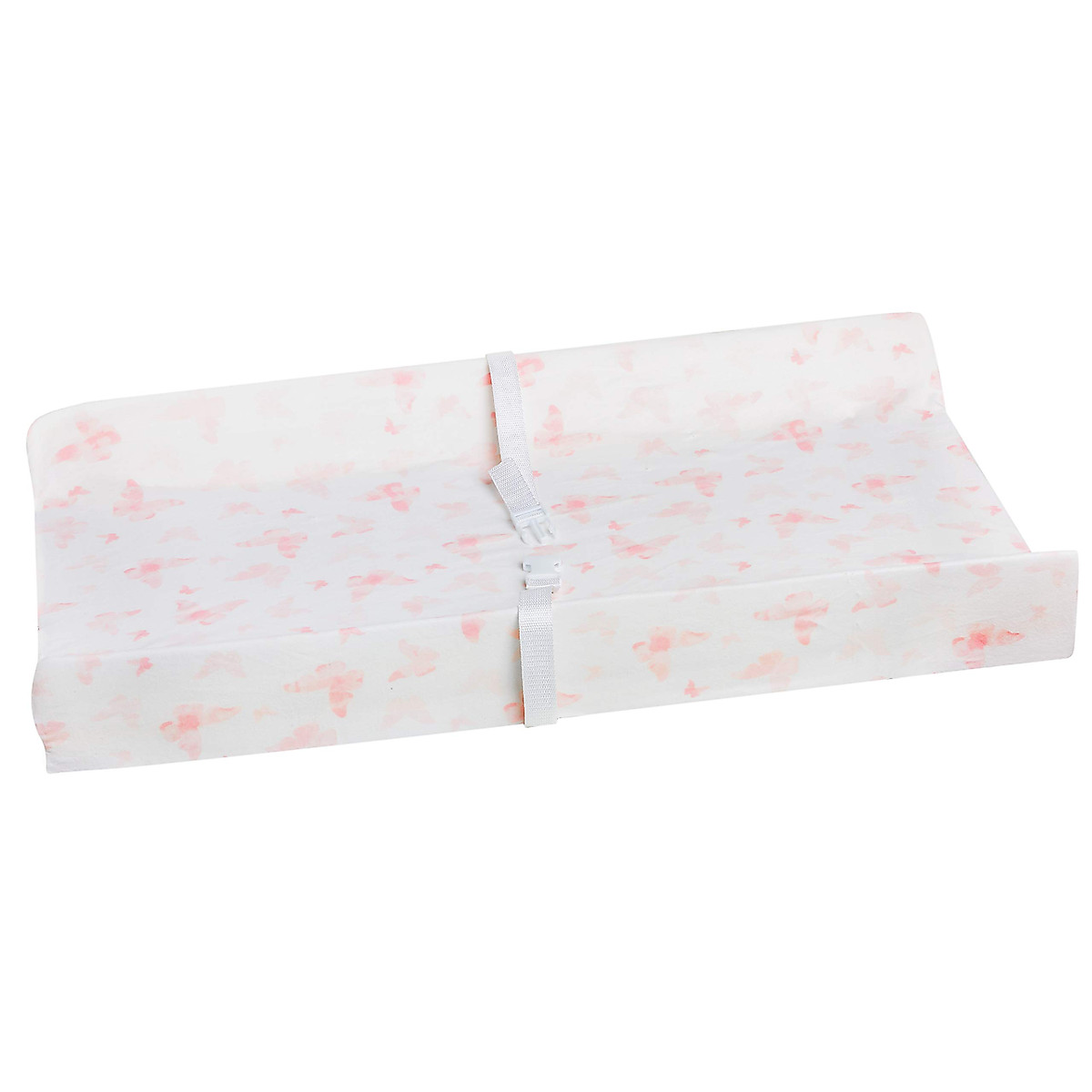 Andi Mae Changing Pad Cover - Watercolor Pink Butterflies -100% Jersey Cotton - Fits Standard Changing Pads