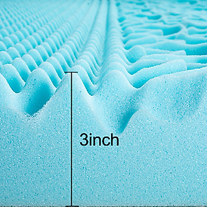 Planet Sleepings 3 Inch Memory Foam Mattress Topper, Gel Foam Mattress Topper with Breathable Cover for Pressure Relief, Bed Topper in a Box CertiPUR-US Certified, TwinXL