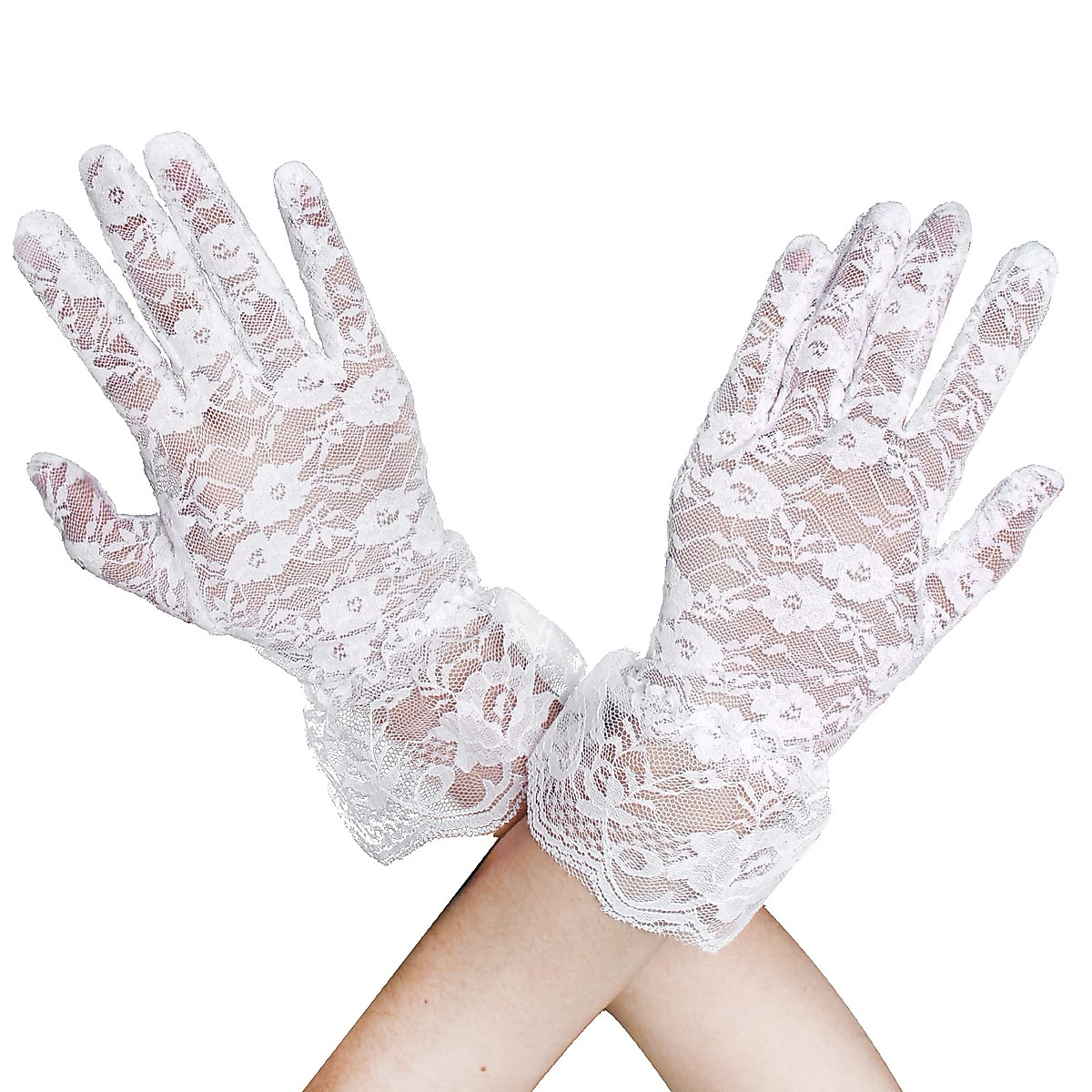 Yewong Fascinators Hat for Women Tea Party Headband Pillbox Kentucky Derby Hat Flower Cocktail Mesh Feathers Hair Clip Lace Gloves Pearl Necklace (White-1)